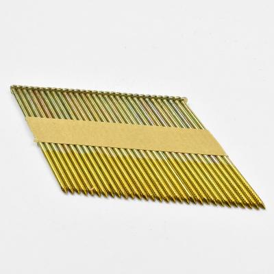 China Hot Dipped Galvanized Paper Strip Nails Collated 34 Degree Framing Nails for sale