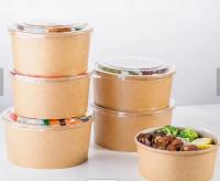 China Disposable  Kraft Food Bowl Single Wall Packing Salad Paper Bowl for sale
