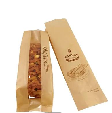China Custom Printed Kraft Paper Plastic Bread Bags Eco Friendly And Durable for sale
