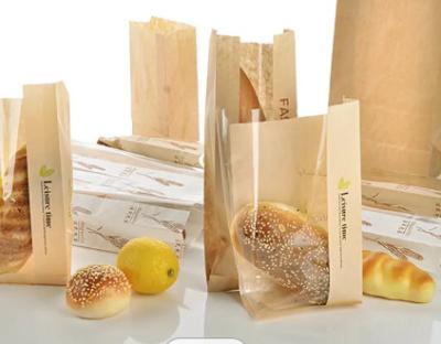 China Packaging Custom Printed Kraft Paper Plastic Bread Bag Recycle Screen Printing SGS for sale