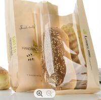 China Durable Kraft Paper Packaging  Plastic Bread Bags Renewable Printed Bakery Bags for sale