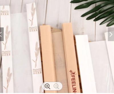 China OEM / ODM Kraft Paper  Plastic Bread Bag Recyclable Window Baguette Bag for sale