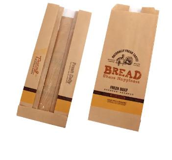 China Brown Kraft Paper Bakeryplastic Bread Bags With Window Packaging Eco Friendly for sale