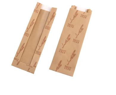 China Customized Brown Kraft Paper Plastic  Bread Bag Packaging And Storage for sale