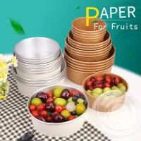 China 1000ml Kraft Paper Bowl With Lid Food Grade Kraft Salad Bowl for sale