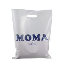 China Durable Poly Die Cut Shopping Bag Reusable Soft Loop Handles Bag for sale