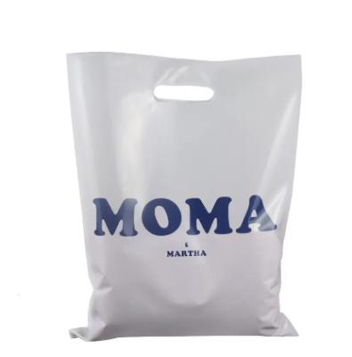 China Durable Poly Die Cut Shopping Bag Reusable Soft Loop Handles Bag for sale