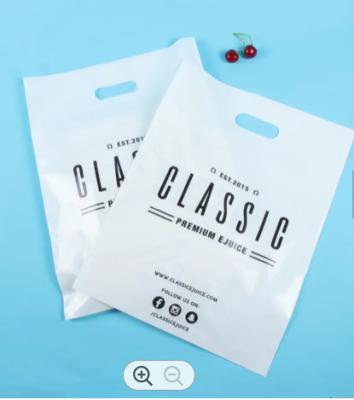 China Recyclable Die Cut Shopping Bag Waterproof Poly Soft Loop Handle Bags for sale