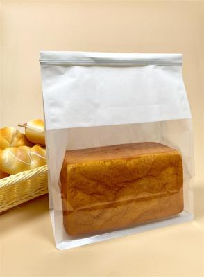 China Custom Logo Long Baguette Bread Bag With Transparent Design 0.5kg Weight Recycled Paper Plastic Bag for sale