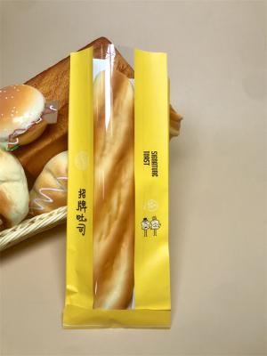 China Custom Printed Long Baguette Bread Bags Recycled Plastic 2-3 Loaves 10 Colours Flat Handles for sale