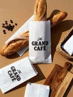 China Customized Flat Satchel Kraft Paper Bag Use For Bakery Bread Food Bag for sale