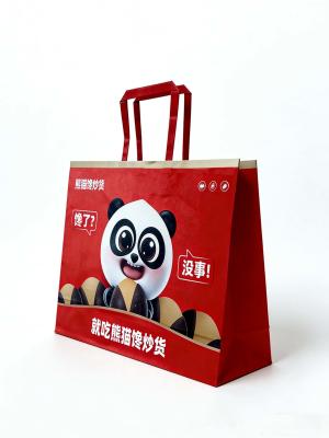 China Custom Disposable Kraft Paper Twisted  Handle  Bag Printing MOQ 50000 Pieces for sale
