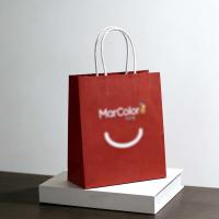 China Custom Disposable Kraft Paper  twisted  handle  Bag Printing Take Away Bag for sale