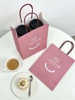 China Customizable Recyclable Shopping Food Delivery Brown Craft Paper Bag Take Away Grocery Kraft Paper Carrier Bags with Handle Take away Bag for sale