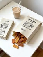 China Customized Flat Satchel Kraft Paper  Bread Bakery Food Bag for sale