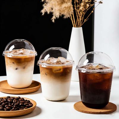 China Disposable Custom Logo Printed Dessert Cup PET Plastic Cups with Dome Lids for sale