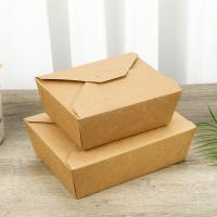 China Customized Kraft Paper Lunch Box Food Grade Takeaway Square Bowl for sale