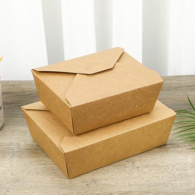 China Customized Kraft Paper Lunch Box Food Grade Takeaway Square Bowl for sale