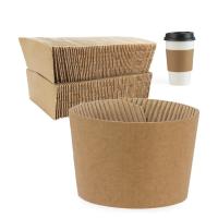 China Custom Disposable Kraft Coffee Cup Sleeve Kpop Inspired Corrugated Paper for Hot Drinks Like Tea Milk Craft Paper for sale