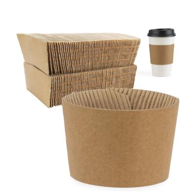 China Custom Disposable Kraft Coffee Cup Sleeve Kpop Inspired Corrugated Paper for Hot Drinks Like Tea Milk Craft Paper for sale