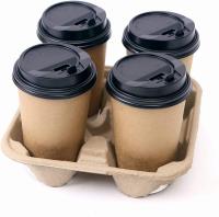 China Eco-Friendly Kraft Cardboard Coffee Cup Carriers Disposable Takeaway Holders for Beverage Delivery for sale