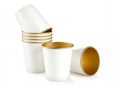 China Custom High Quality Gold Foil Paper Disposable Cup Cups for sale