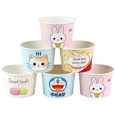 China Custom Wholesale Ice cream Cups Bowls Packages Ice Cream Packaging Containers Paper Cup for sale