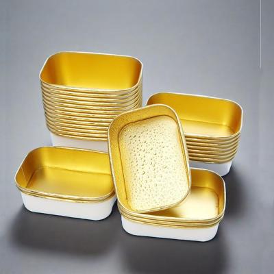 China Custom High Quality Gold Foil Silver Foil Paper Salad Box Paper Disposable for sale