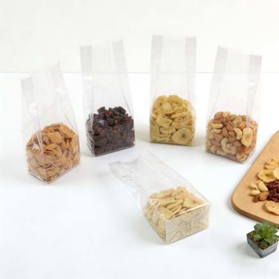 China Customizable Clear transparent square bottom Bag For Food Packaging for sale