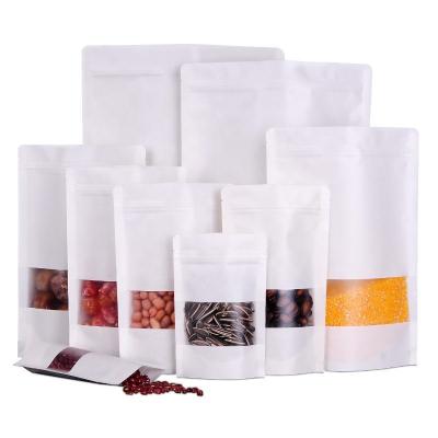 China Customizable White Matte Stand-up Pouches With Window For Food Packaging for sale