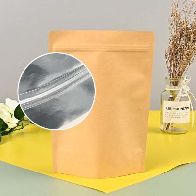 China Customizable   Kraft Paper Aluminum Foil FilmStand-up Pouches For Food Packaging for sale