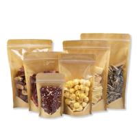China Customizable Stand up Pouch With Window  Kraft Paper Food Packaging Bag Ziplock Bag for sale