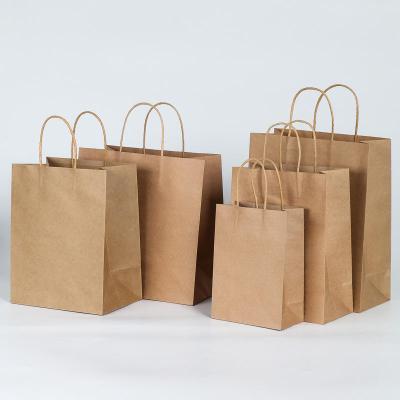 China Customizable Eco-Friendly Recyclable Biodegradable Thick Brown Twisted Handle Kraft Paper Bags Logo for Promotion Gift Shopping for sale