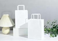 China Custom Logo Color Wholesale Disposable Flat Handle Kraft Carrier Paper Bag Premium Bags With Flat Handle For Shopping Craft&Gift for sale
