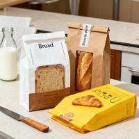 China Custom Clear Window SOS Kraft Paper Bag Tear Resistant for Bakery Bread Food for sale