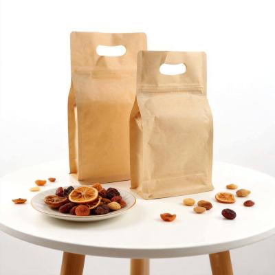 China Custom Printed Brown Kraft Paper Stand Up Pouch with Zip + Aluminum Foil Liner - Food Grade for Coffee Beans/Tea/Whey Protein Powder for sale