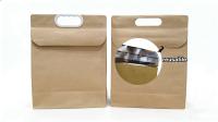 China Custom  Kraft Paper Self-Adhesive Bags with Aluminum Foil Liner+Handle-Reusable Stand-Up Pouches Waterproof Tear-Resistant for Packaging for sale