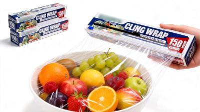 China 100% Safe PE Cling Film With Cutter Box for Food Wrap Fruits and Vegetables Packaging Made in CHina for sale