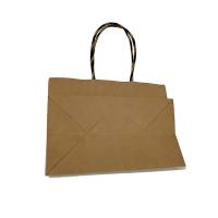 China Customized Disposable Kraft Paper Handle Bag Printing  Take Away Bag Shopping Bags for sale