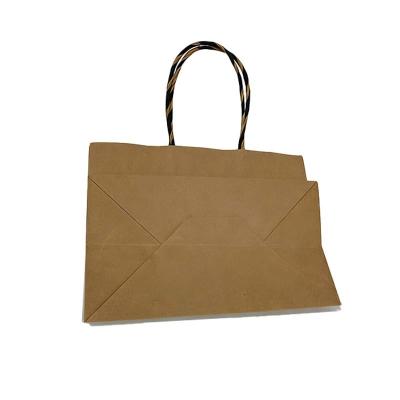China Customized Disposable Kraft Paper Handle Bag Printing  Take Away Bag Shopping Bags for sale