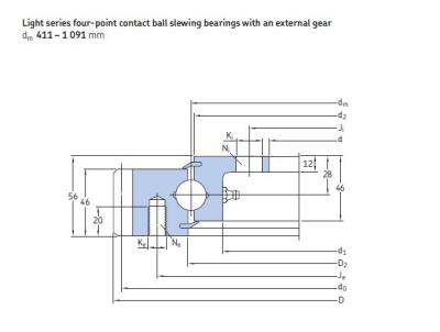 China Four-Point Contact Ball Slewing Bearing 773x950x56mm RKS.21 0841 for Cranes Excavators for sale