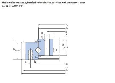 China Crossed Roller Slewing Bearing RKS.161.16.1204 with External Gear 1119x1338x68 mm for sale