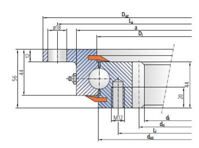 China 92-20 0411/0-07213 Slewing Bearing 325x517x56mm Four Point Contact Ball Internal Gear for sale