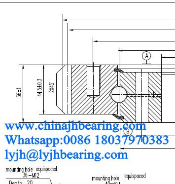 China Four Point Contact Slewing Bearing 950.1x772x56 mm External Gear Teeth in Stock for sale