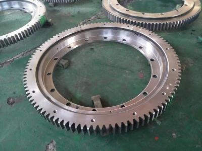 China VLA200844N Turntable Bearing 838.1x634x56mm External Gear Flanged Ring Four Point Contact Slewing Bearing for sale