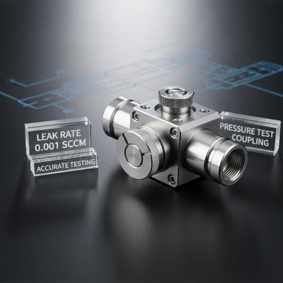 China Leak Rate 0.001 Sccm Pressure Test Coupling Connector Featuring Electropolished Surfacefinish Suitable for Accurate Testing for sale