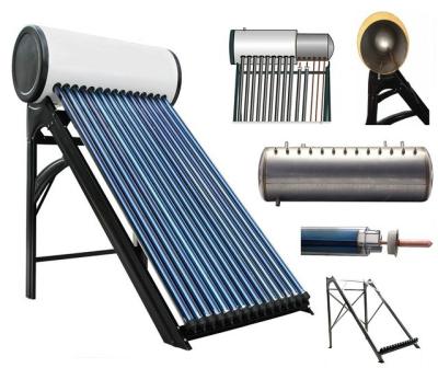 China Free Standing Compact Pressure Solar Water Heater 200L Galvanized Steel SUS304-2B Heat Pipe for sale