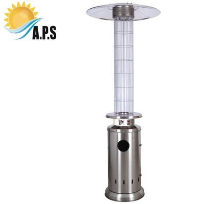 China 13KW Round Flame Gas Patio Heater with Glass Tube Outdoor Heating for sale
