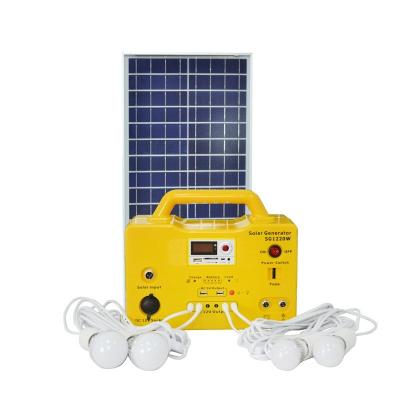 China 20W Solar Power Bank Charger with FM Radio MP3 Player and Solar Lighting Kit SG1220 for sale