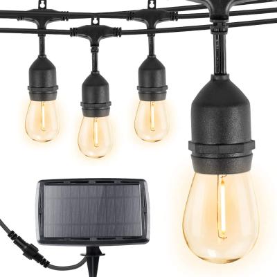 China Outdoor Hanging LED Solar String Lights 10m 25 Edison Bulbs Vintage Cafe Cascade Bar for sale